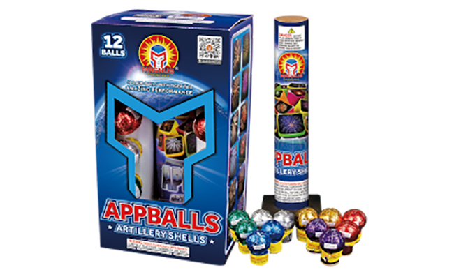 Appballs mortar shells at Fireworks Forever